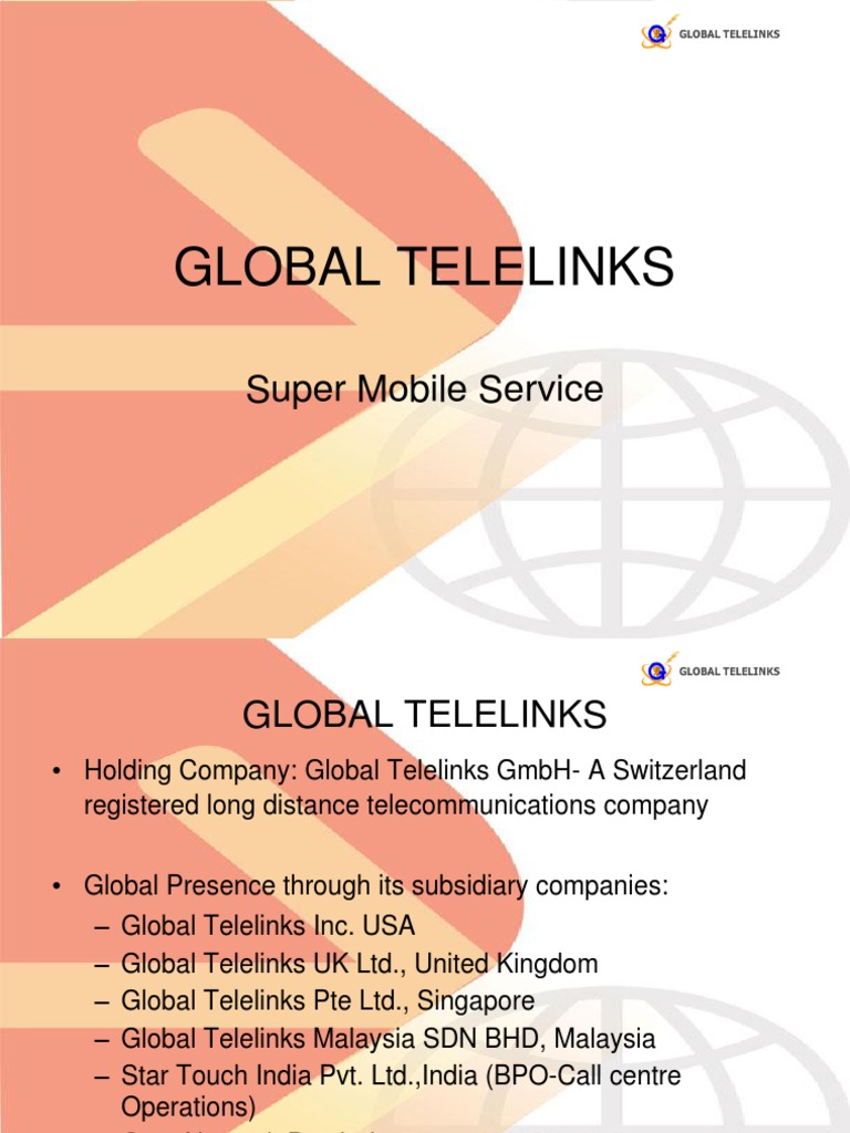 Global Telelinks Super Mobile Service: An Introduction | PDF | Firefox ...