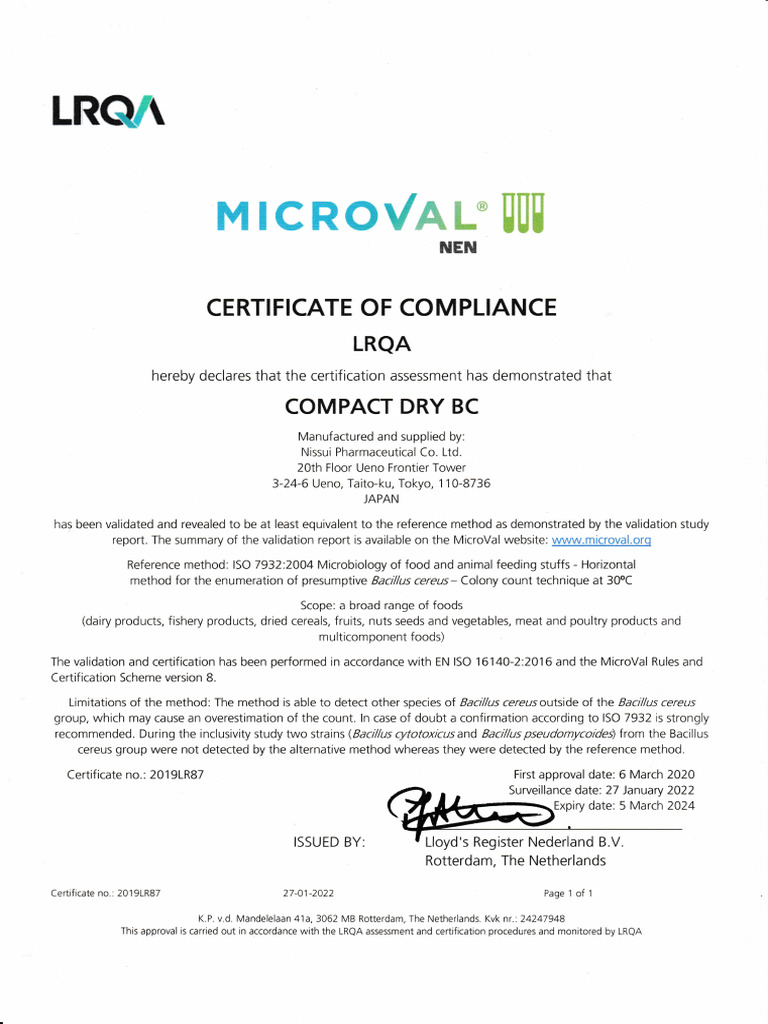 Microval Lrqa 2019LR87 Horizontal Metodo para La Enumeración de ...