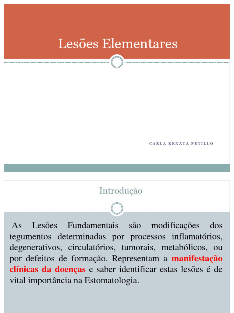 LESOES ELEMENTARES - ALUNOS | PDF | Medicina Clínica | Especialidades ...