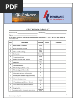 First Aid Box Checklist | PDF | Chemical Substances