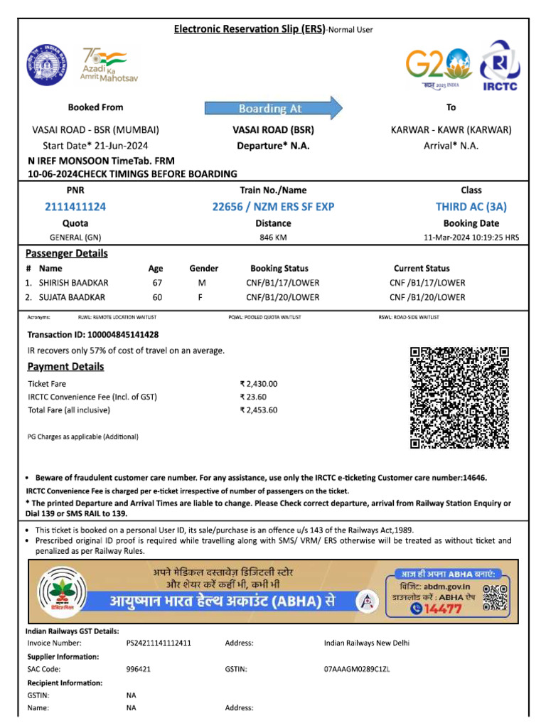 Train Ticket | PDF