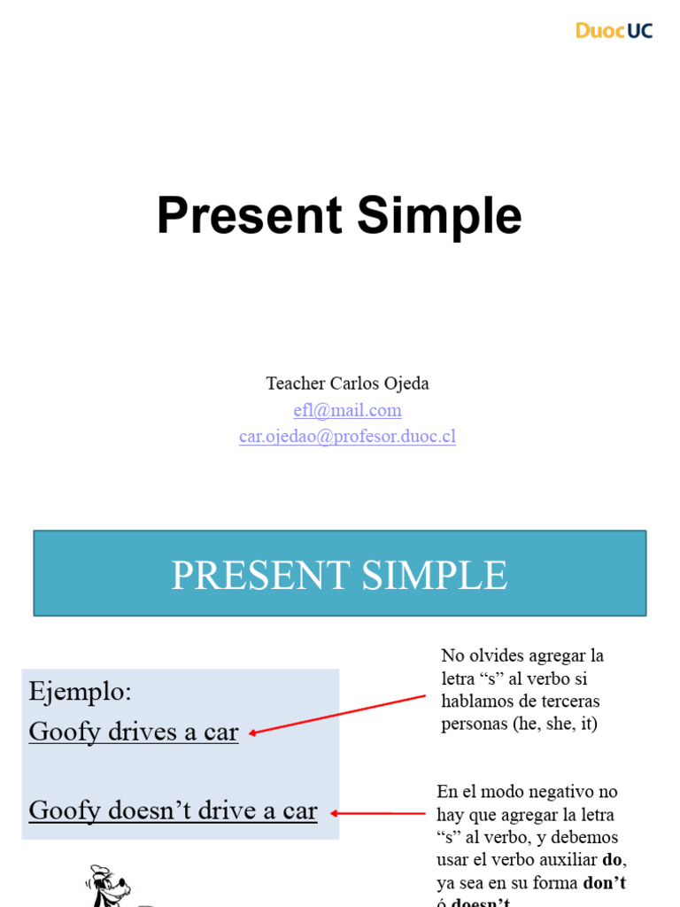 Present Simple - 2018 | PDF
