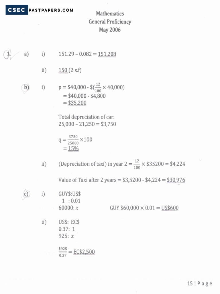 June 2006 Solutions | PDF | Elementary Mathematics | Geometry