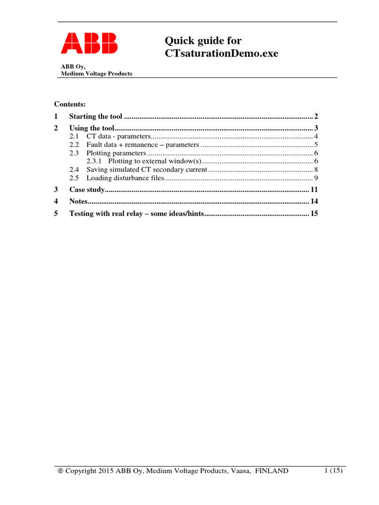 Quick Quide For CT Saturation Demo | PDF | Relay | Amplitude