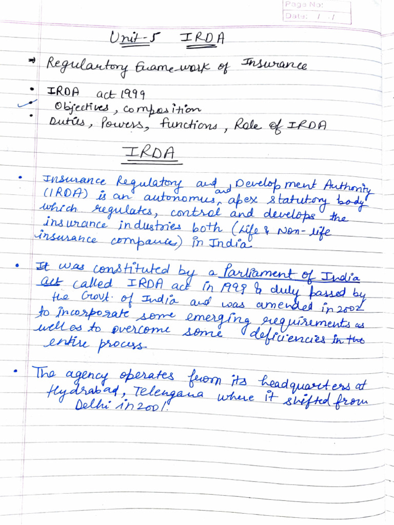 IRDA Regulatory Framework Overview | PDF