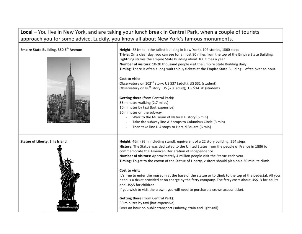Handout - 2 Monuments in New York | PDF