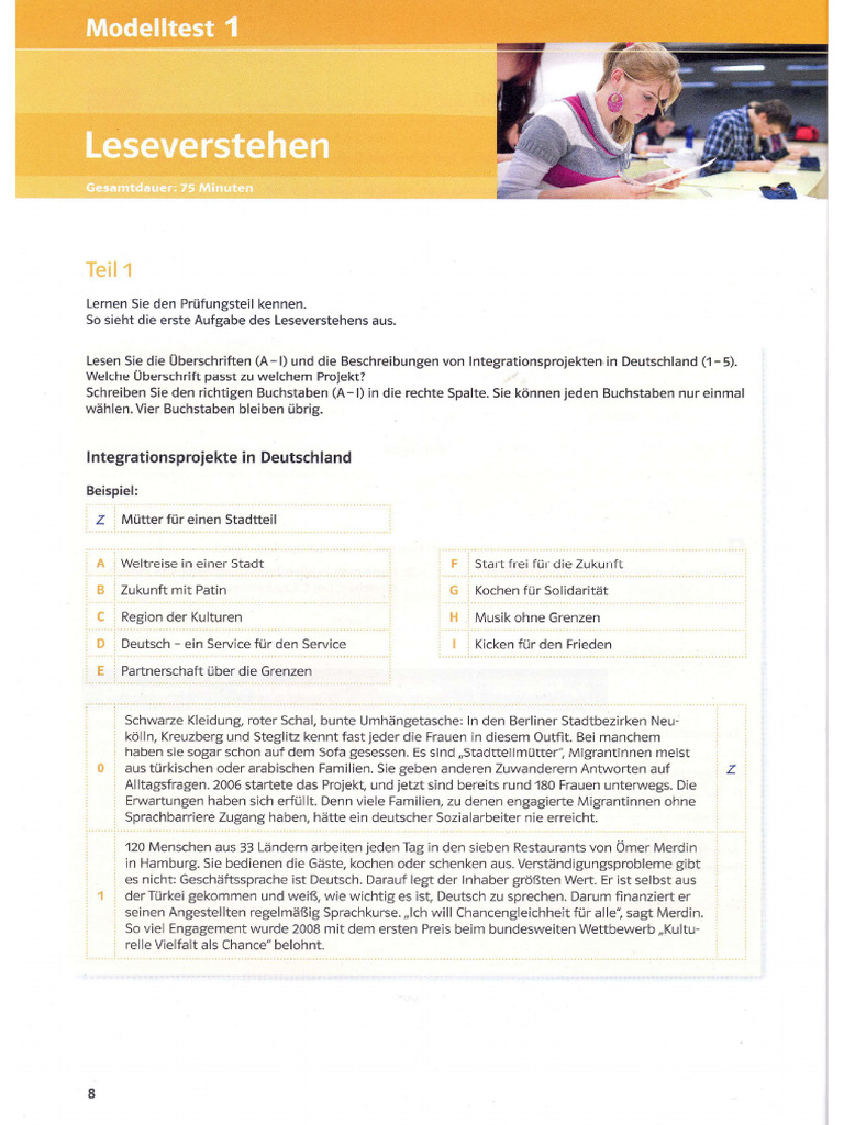 Modelltest C1 (Leseverstehen) | PDF