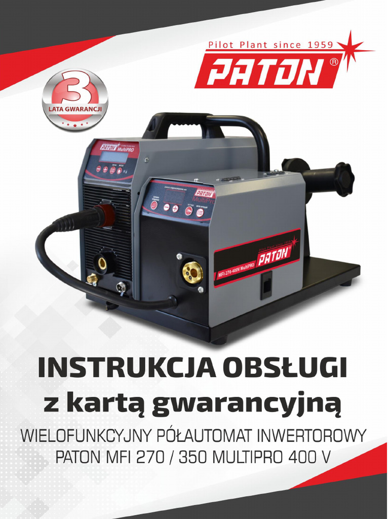 Paton Mfi 270 350 400V Multipro Instrukcja Obslugi | PDF