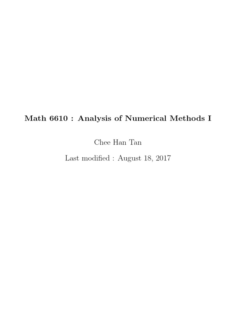 Math 6610 - Analysis of Numerical Methods I | PDF | Eigenvalues And Eigenvectors | Matrix ...