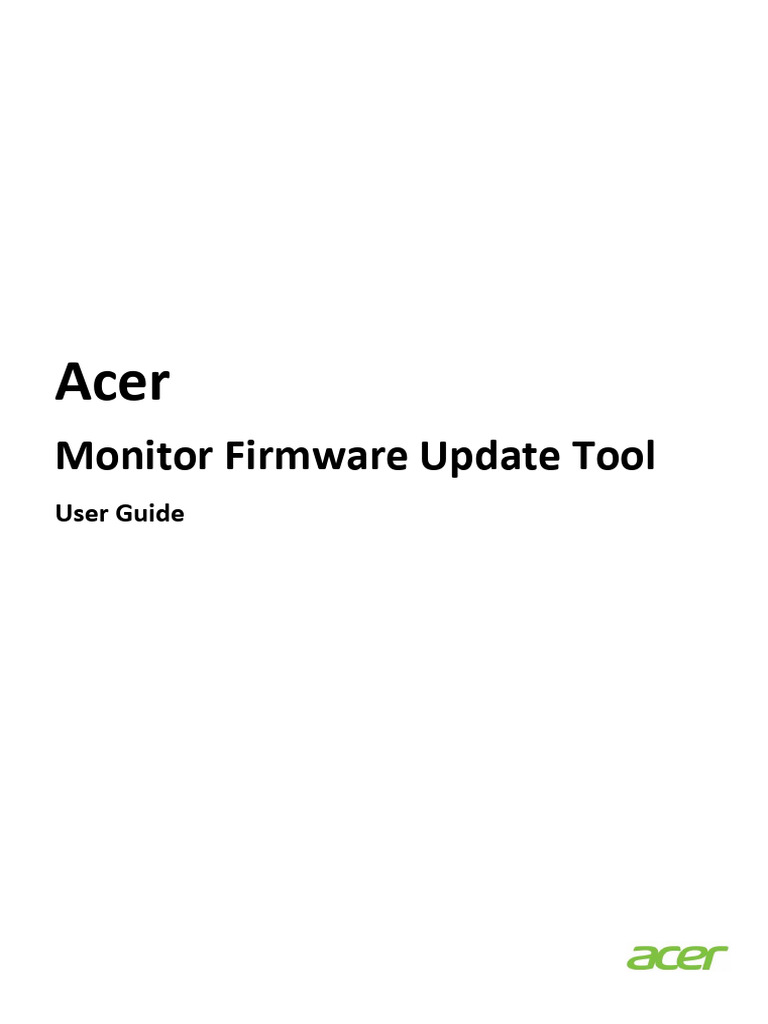 Acer Monitor Firmware Update Guide | PDF | Usb | System Software
