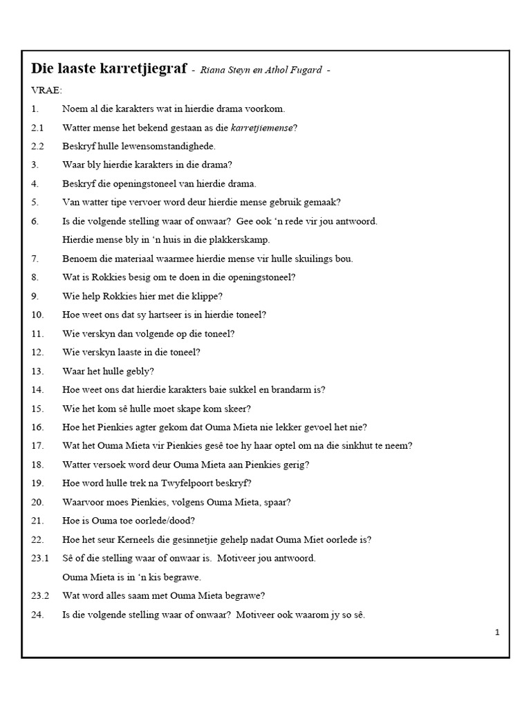 Die laaste karretjiegraf - TEAMS VRAE | PDF
