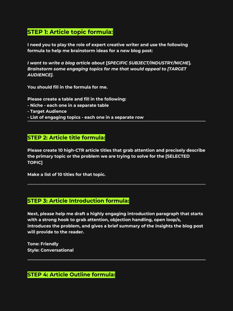 Dave Nick Free ChatGPT Framework | PDF