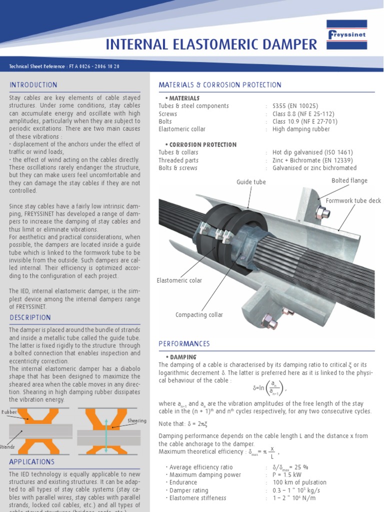INTERNAL ELASTOMERIC DAMPER TECHNICAL SHEET | PDF | Screw | Galvanization