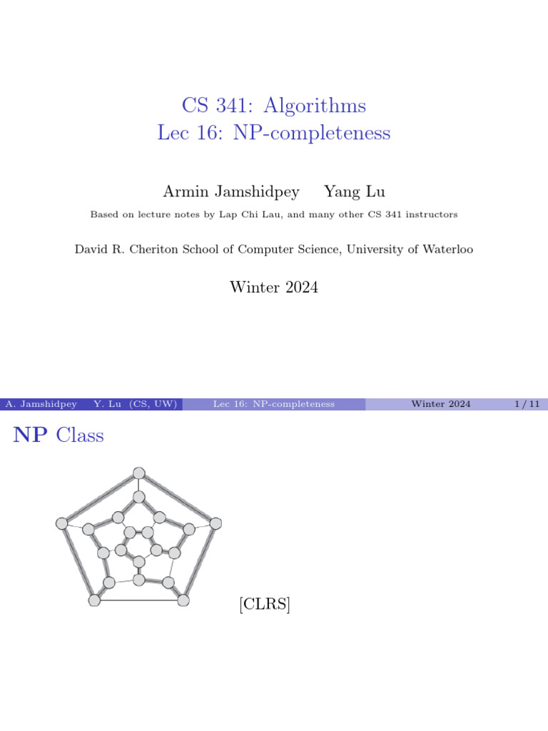 CS341 Lec16 Annotated Mar26 | PDF | Time Complexity | Combinatorics