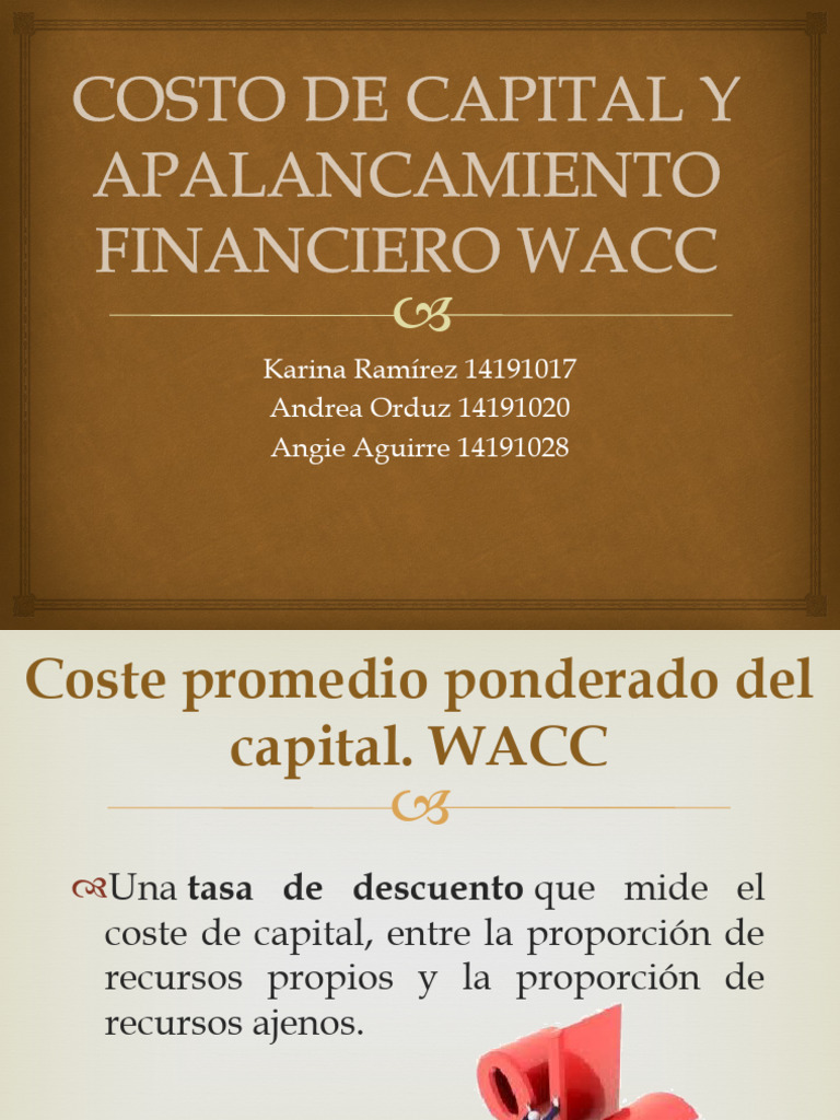 Costo de Capital y Apalancamiento Financiero Wacc | PDF | Apalancamiento (Finanzas) | Servicios ...