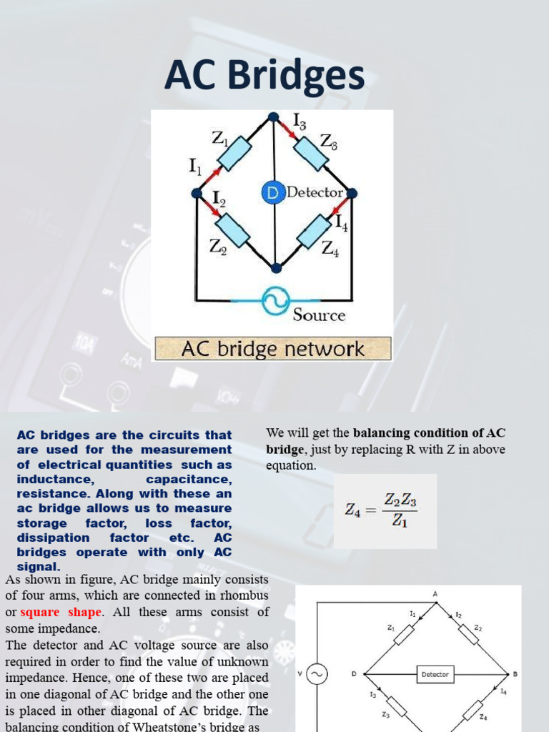 AC Bridges | PDF | Electrical Impedance | Capacitor