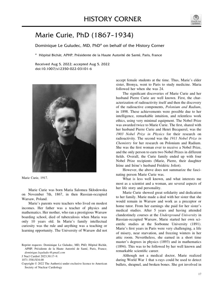 First Page PDF | PDF | Marie Curie