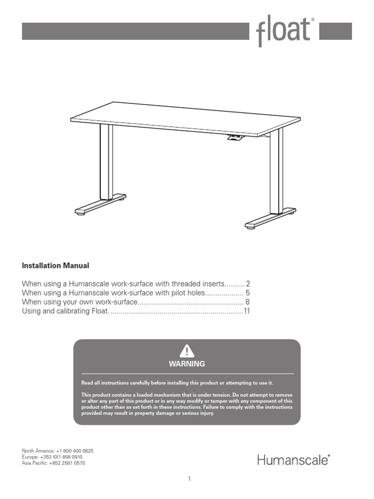 Humanscale Work-Surface Installation Guide | PDF | Screw | Manufactured ...