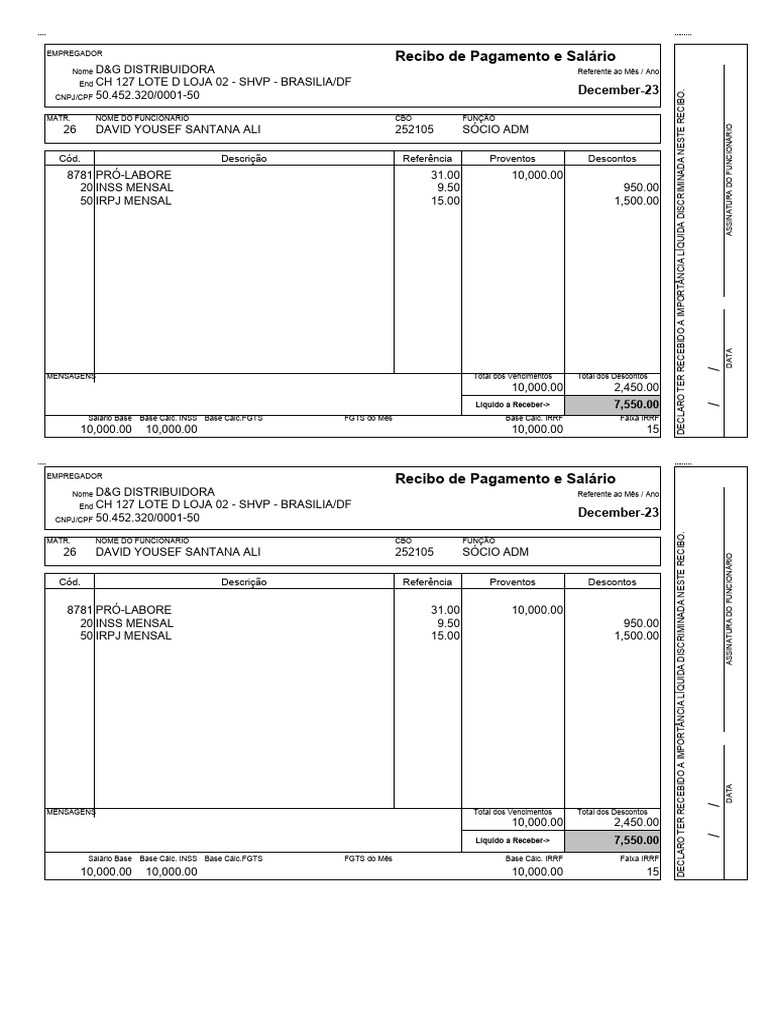 Contra Cheque 01 2024 DAVID | Download grátis PDF | Estado de bem-estar ...