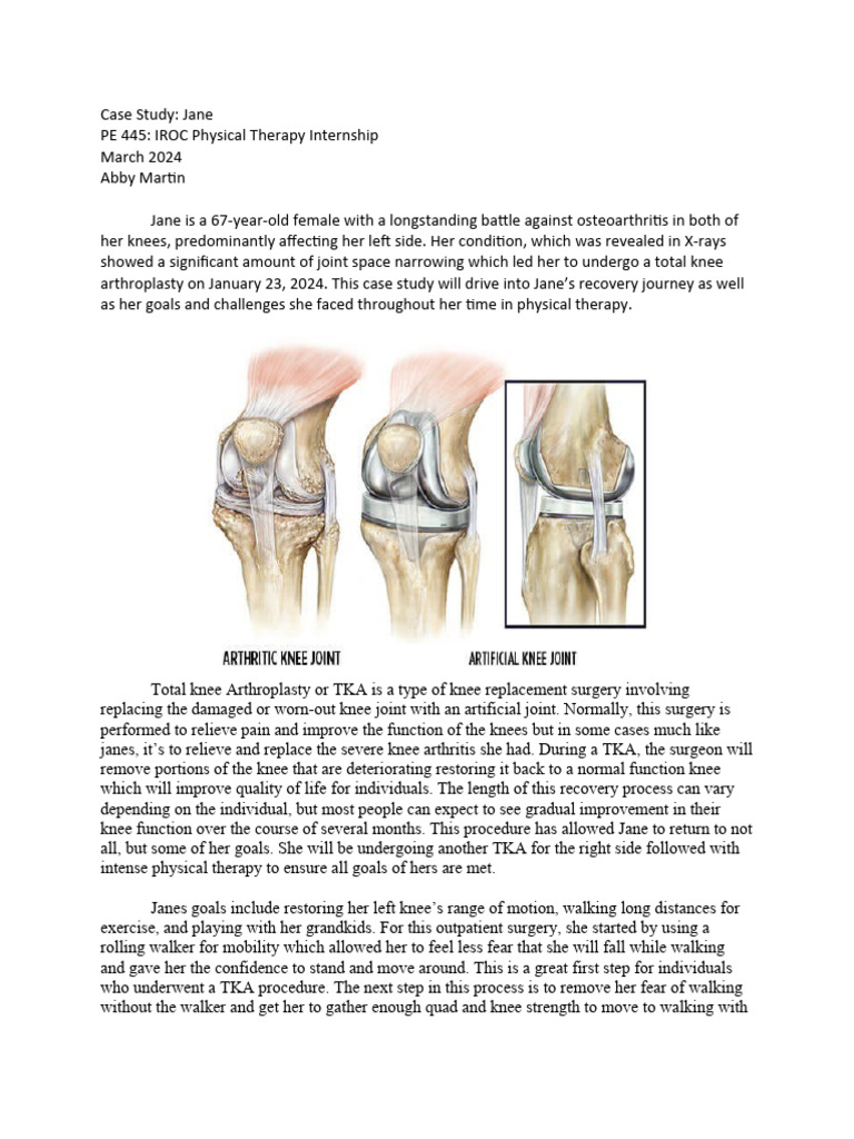case study | PDF | Physical Therapy | Osteoarthritis