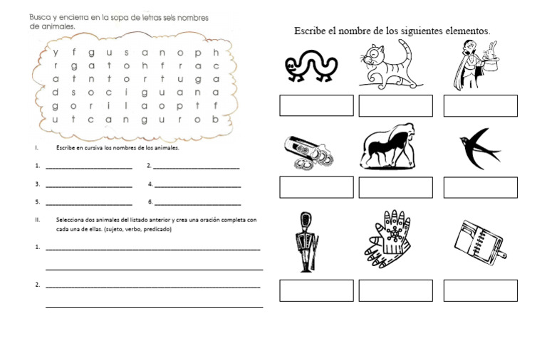 Actividades de Escritura sobre Animales | PDF