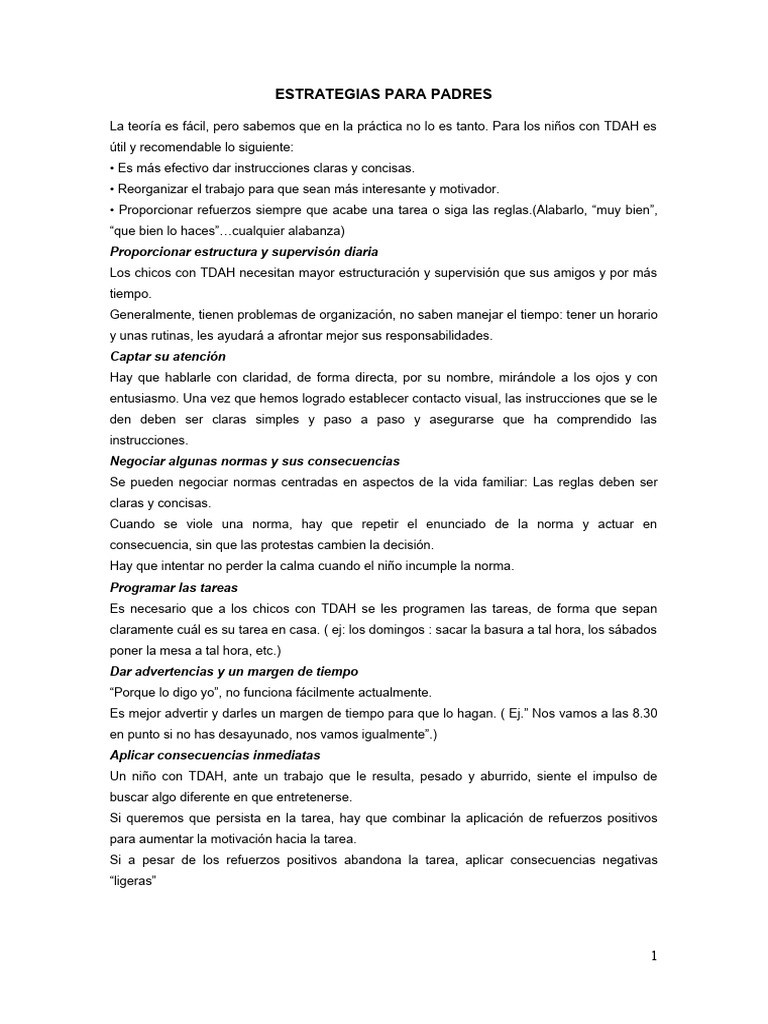 ESTRATEGIAS PARA PADRES, Adolescentes | Descargar gratis PDF | Desorden ...