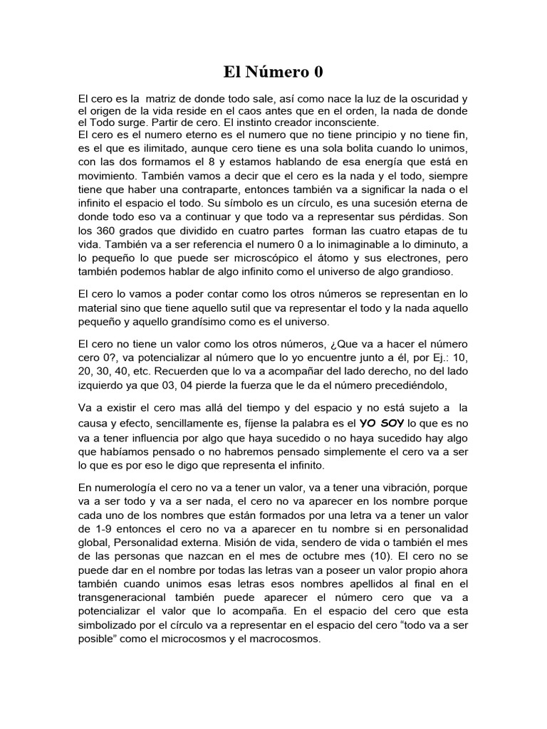 El Significado del Número Cero | PDF