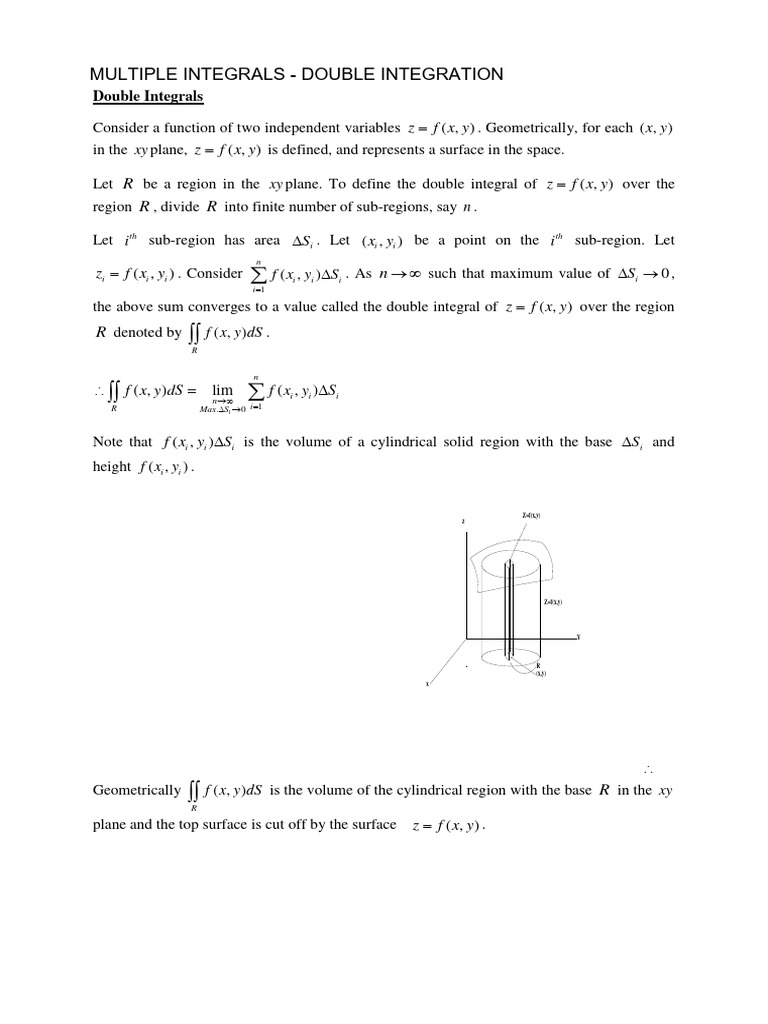 Double Integrals | PDF | Area | Integral