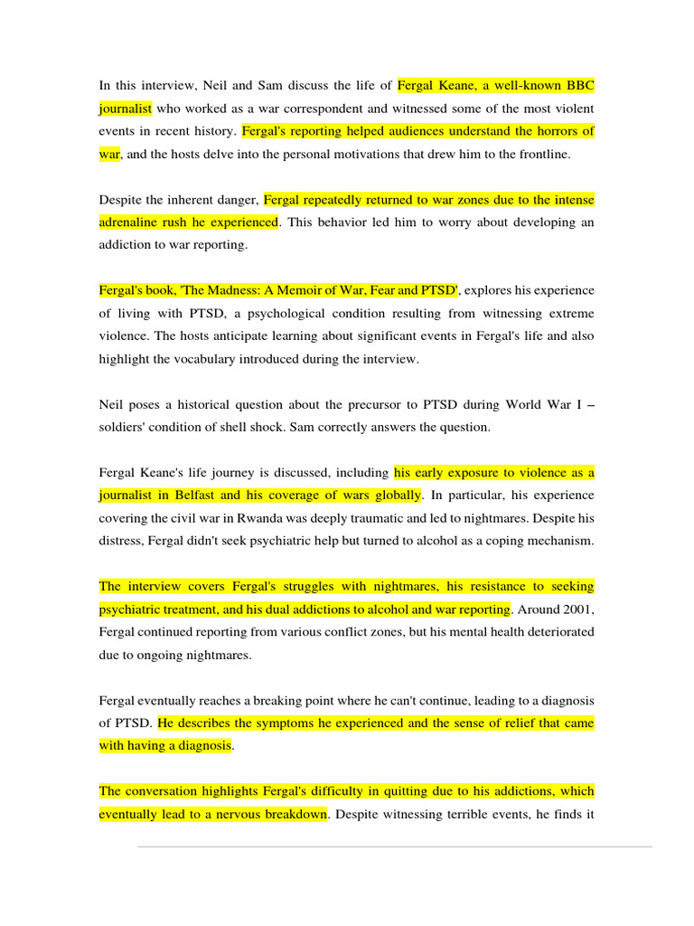 Insights on War Journalists Video | PDF