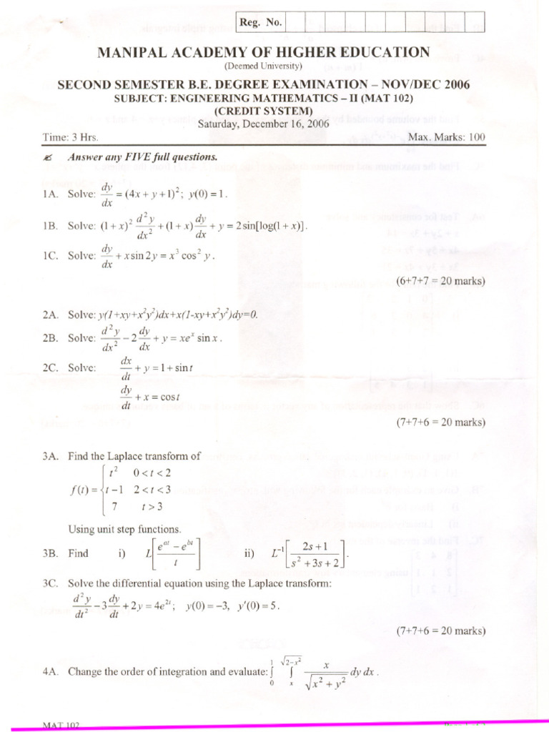 Engg Mathematics-II | PDF