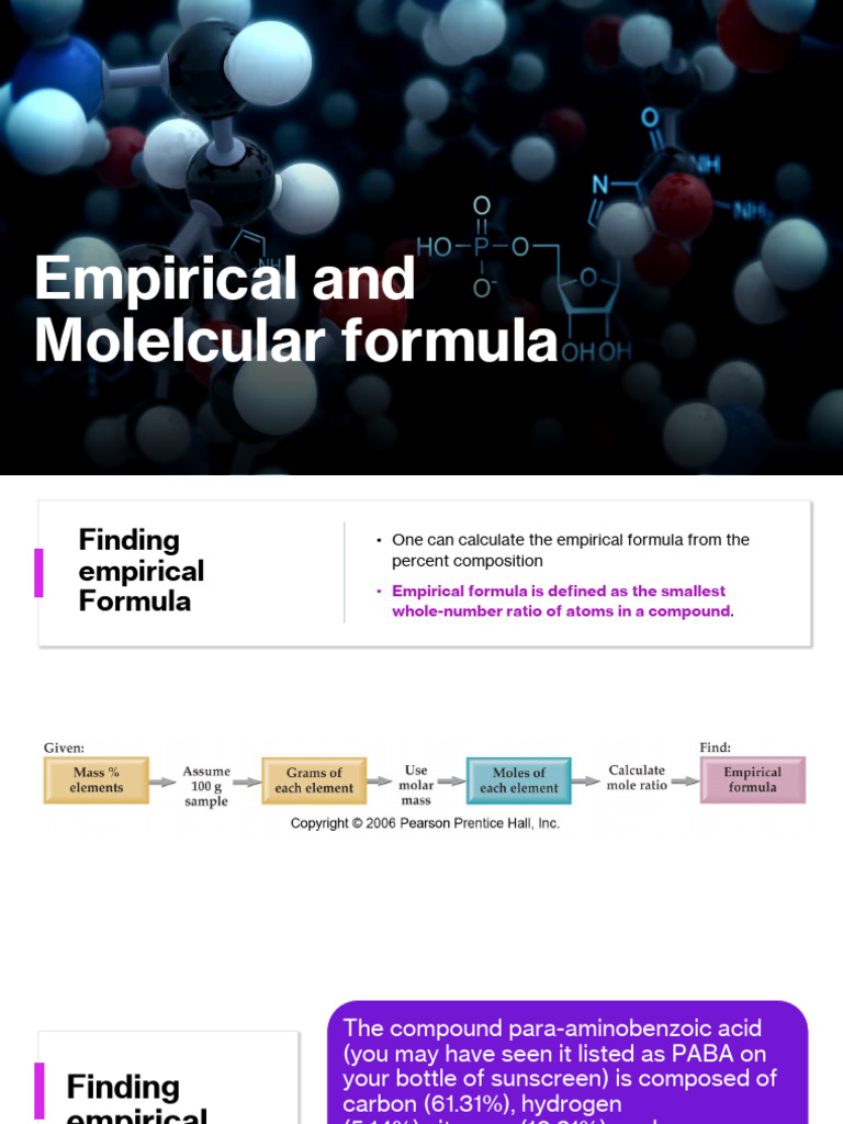 Calculate Empirical and Molecular Formulas | PDF | Chemistry | Physical ...