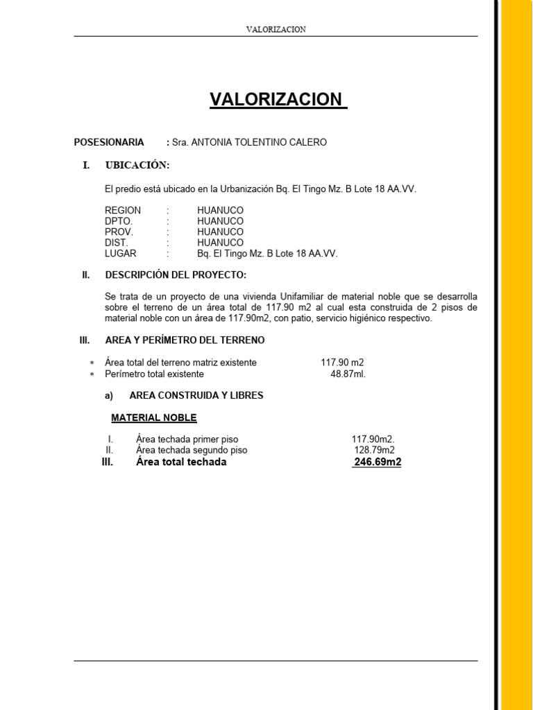 VALORIZACIÓN | PDF