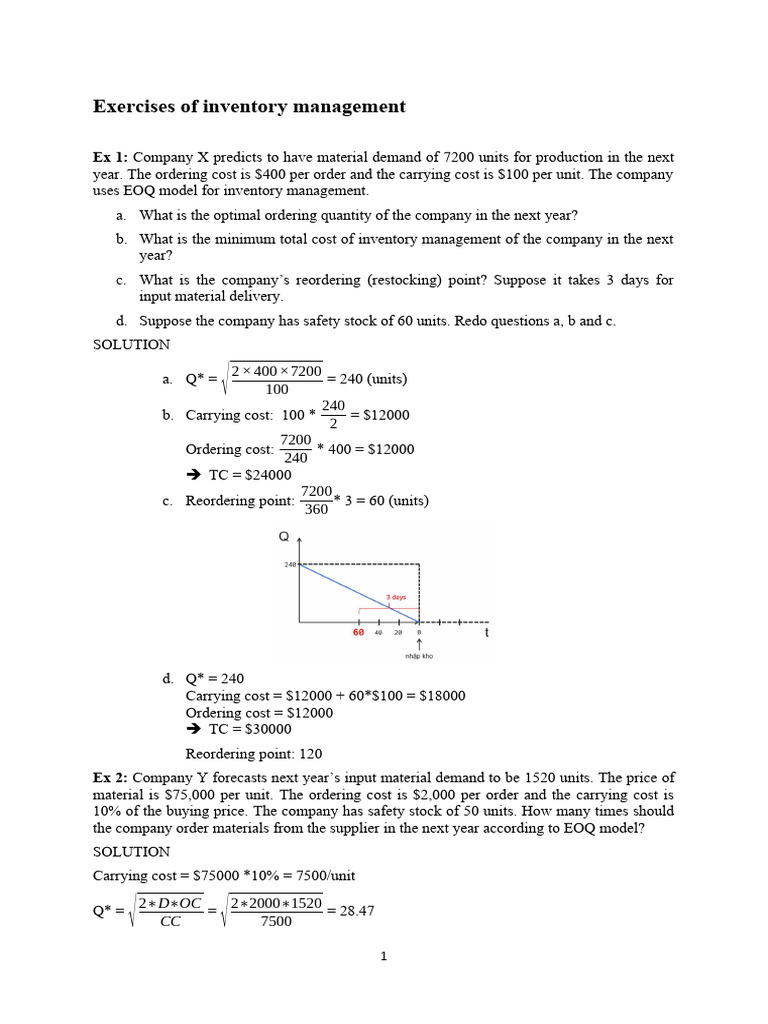 Exercises of Inventory Management | PDF | Business | Economics