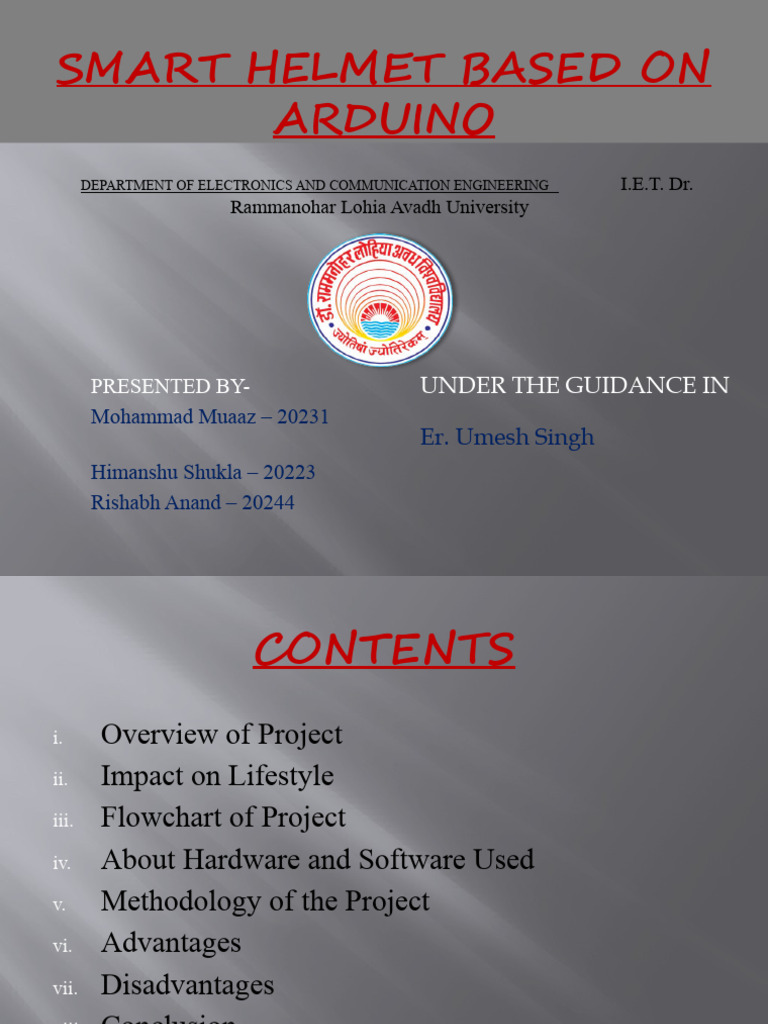 Smart Helmet Using Arduino Final CHANGES | PDF | Radio | Motorcycle