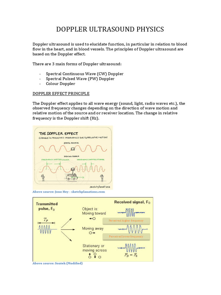 Doppler Ultrasound Physics | PDF | Doppler Effect | Medical Ultrasound