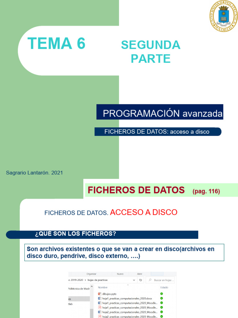 6 3 Programacion Avanzada Ficheros 2021 | PDF | Archivo de computadora ...