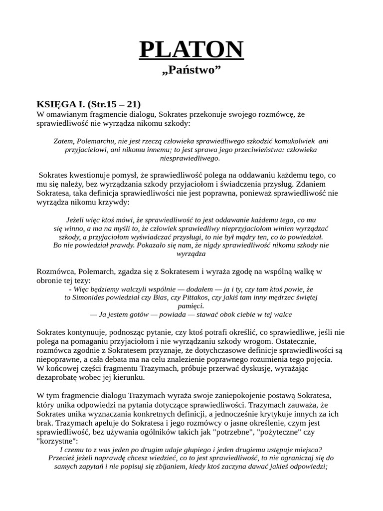 Platon - Państwo | PDF