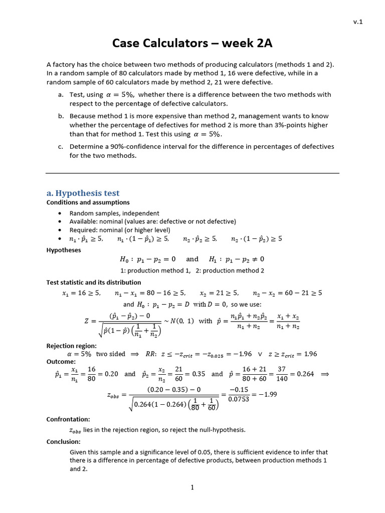Stat2 2023 Case 2A Calculators | PDF | Statistical Hypothesis Testing ...