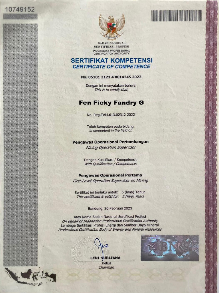 Sertifikat POP | PDF