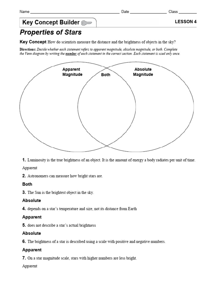 Properties of Stars Lesson 4 | Download Free PDF | Stars | Apparent ...