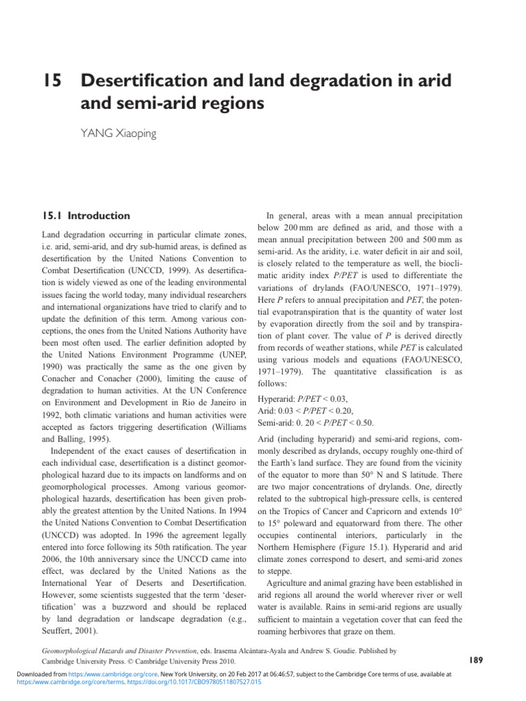 Desertification and Land Degradation in Arid and Semiarid Region | PDF ...