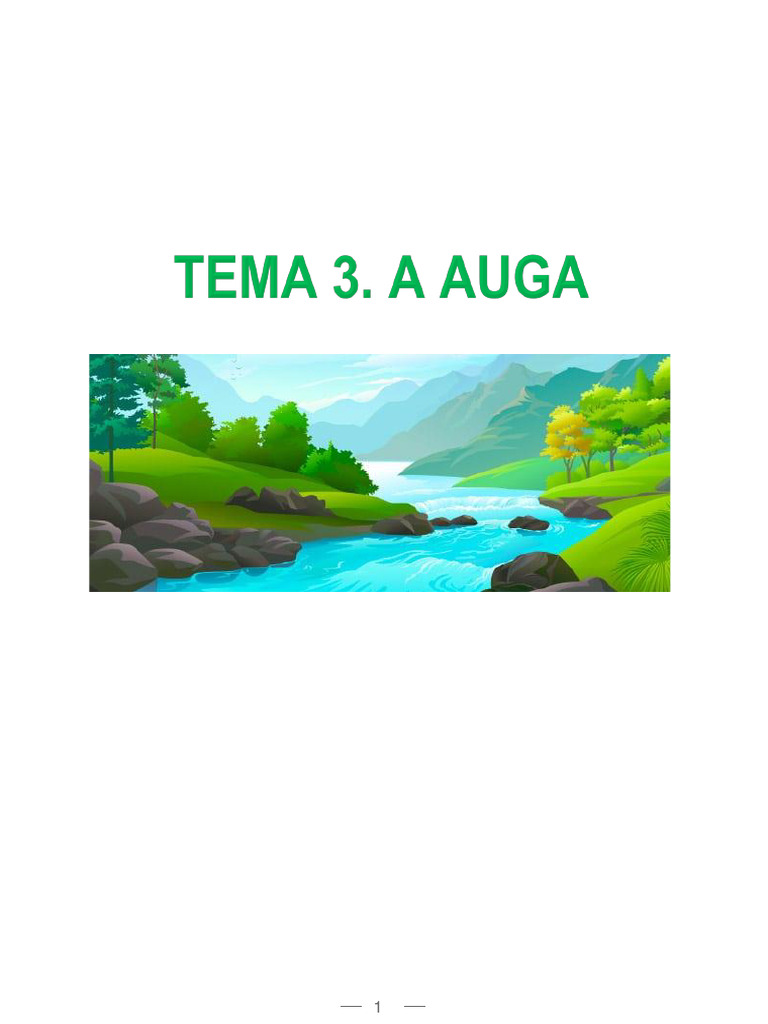 Tema 3. A Auga | PDF