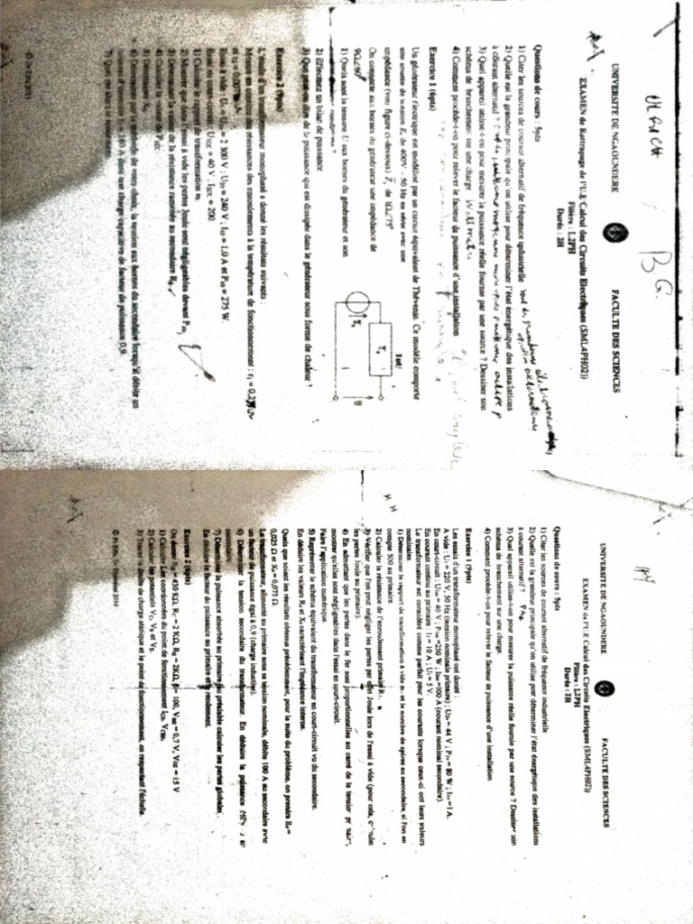 Examin Corrigé de Circuit | PDF