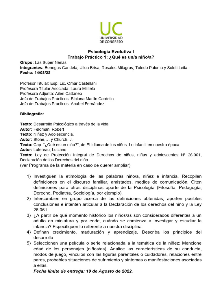 TP1 2022 Evolutiva1 | PDF | Aprendizaje | Ciencias del comportamiento