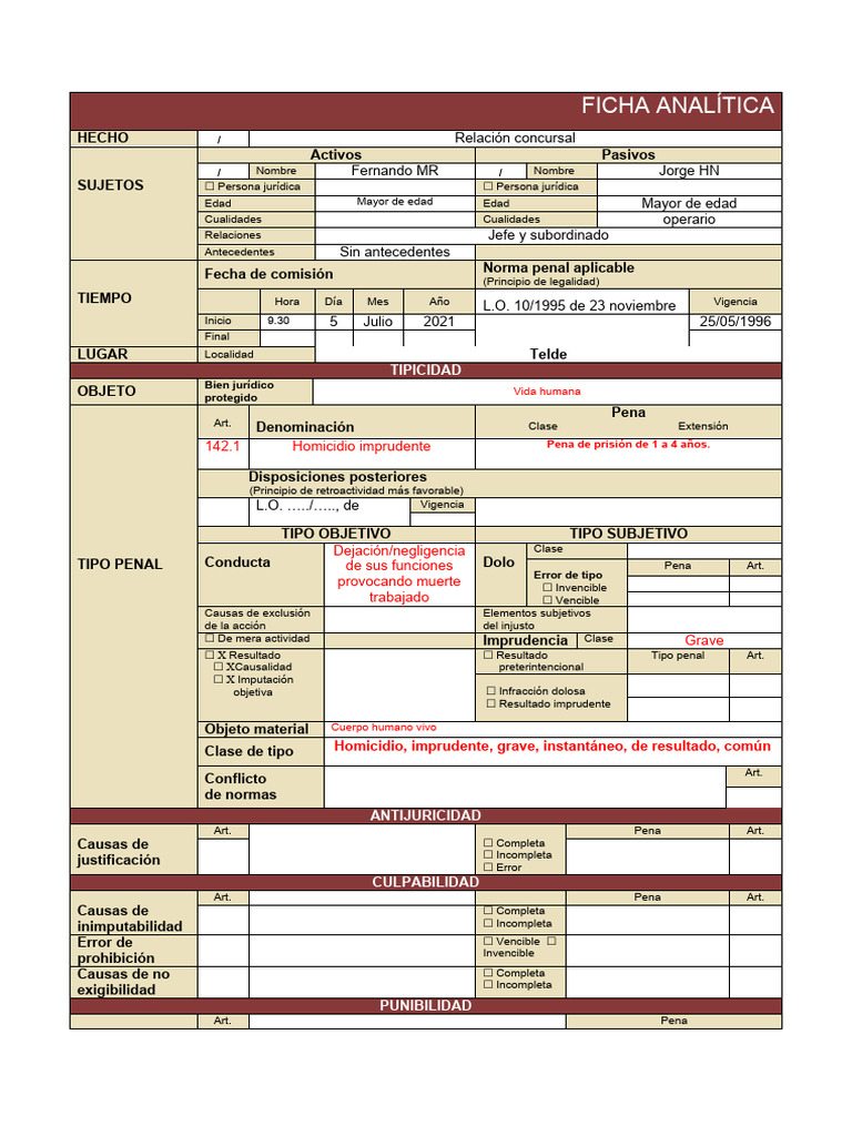 FICHA ANALÍTICA 37 | PDF | Homicidio | Ley Pública