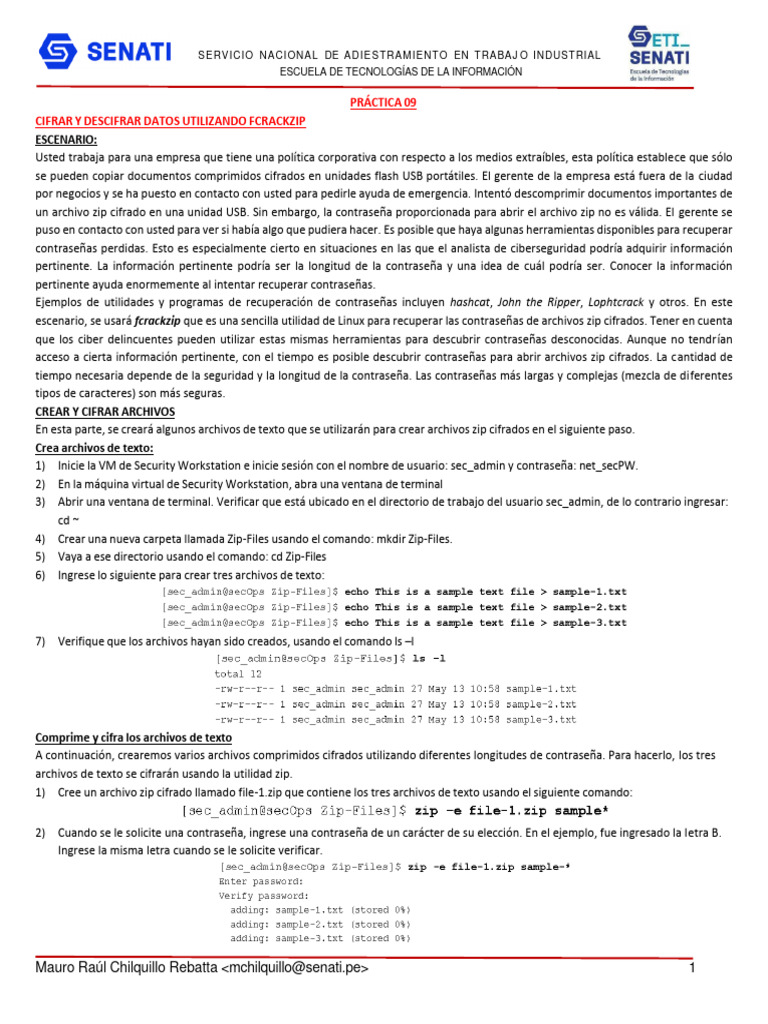 Practica 09 | PDF | Contraseña | Cifrado