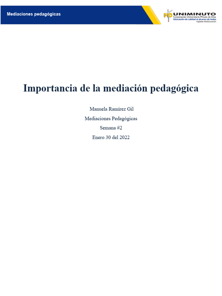 Ramírez - Manuela - Mediaciones Pedagógicas | PDF | Pedagogía | Maestros