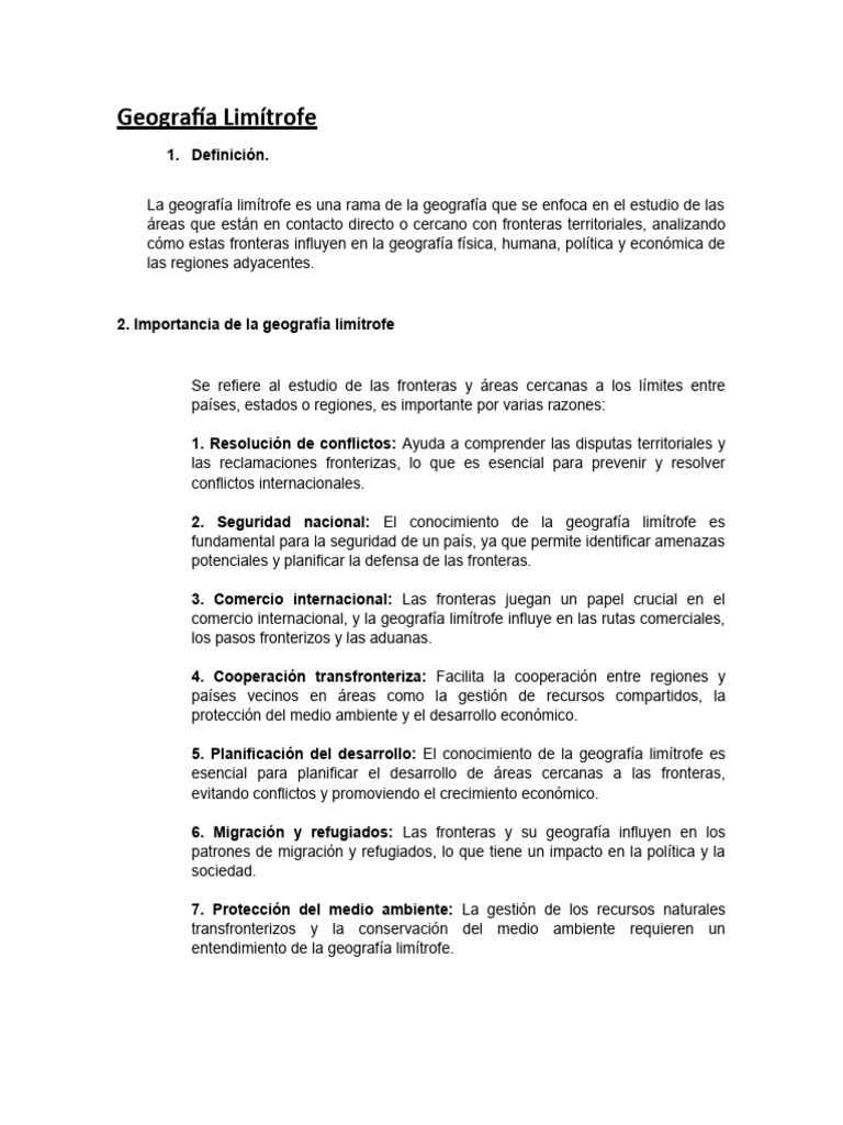 Geografía Limítrofe y Fronteras | PDF | Bolivia | Perú