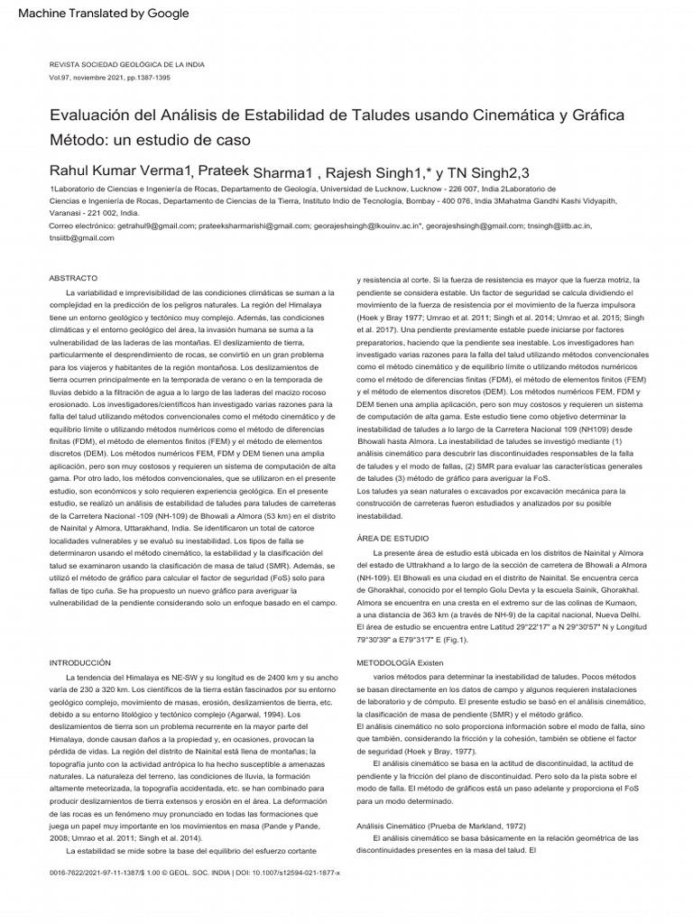 Art - Kumar - Verna Et Al - 2021 - 12594-021-1877-x | PDF | Geología ...