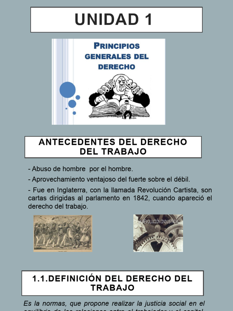 Unidad 1 Principios Generales Pdf Derecho Laboral Caso De Ley